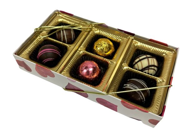 anDea Chocolate | Painted Hearts Chocolate Gift Box 6pc | V02409